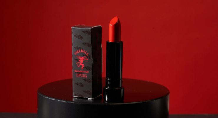 Fireball Whiskey Debuts Cinnamon Delight Lipstick - Beauty Packaging