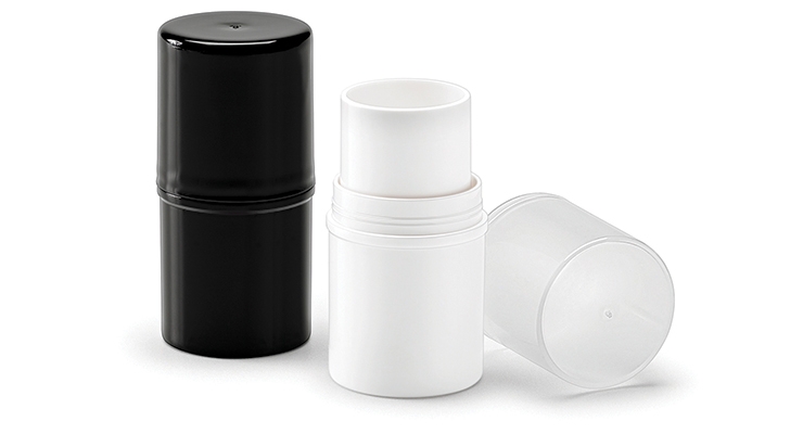 Round Twist-Up Makeup Stick Containers from Qosmedix - Beauty Packaging