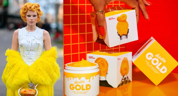 Velveeta Launches Limited-Edition Gold Hair Dye - Beauty Packaging