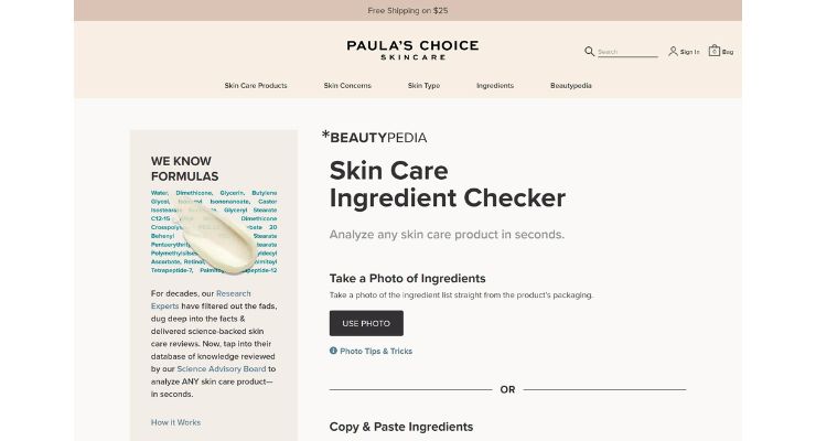 Paula’s Choice Unveils Beautypedia Skin Care Ingredient Checker ...