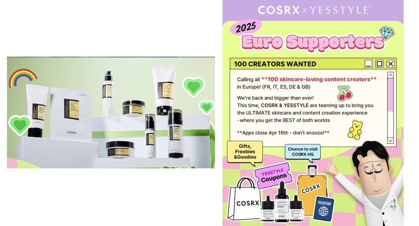 CosRx Launches ‘Euro Supporters’ Program with YesStyle - Beauty Packaging